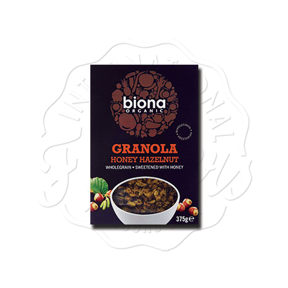 Biona Organic Honey Hazelnut Wholegrain Granola 375g - Flavers ...