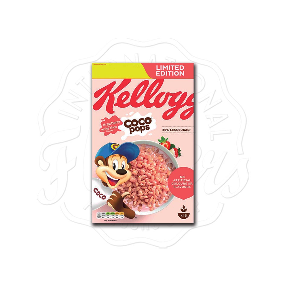 Kellogg's Coco Pops Strawberry & White Chocolate Cereal 480g - Flavers ...