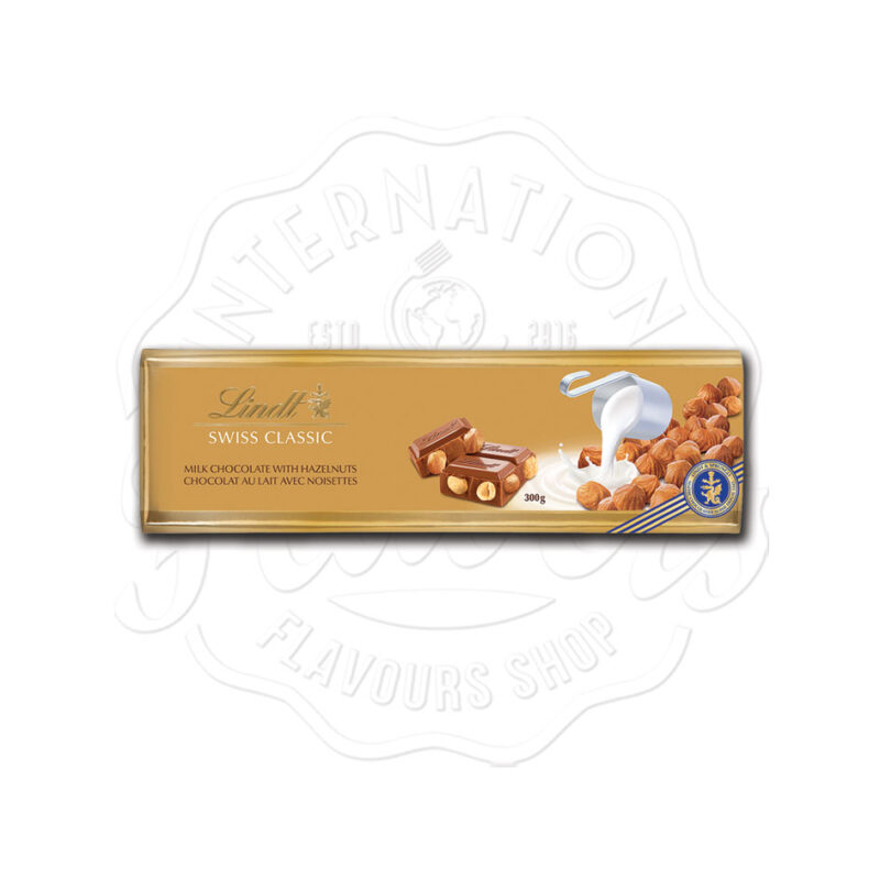 Lindt Swiss Premium Milk Chocolate Hazelnut Gold Bar 300g - Flavers ...