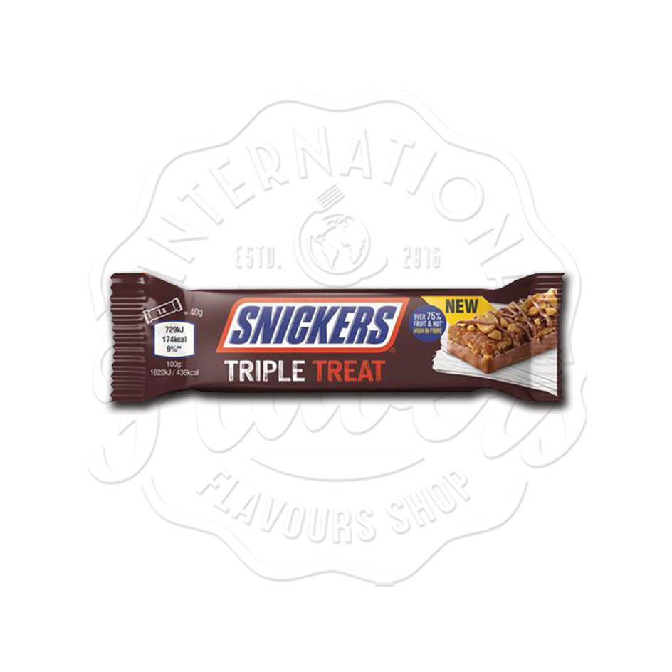 Snickers Triple Treat Fruit, Nut and Chocolate Bar 40g - Flavers ...