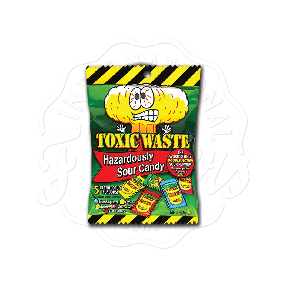 Toxic Waste Hazardously Sour Candy Peg Bag 57g - Flavers ...