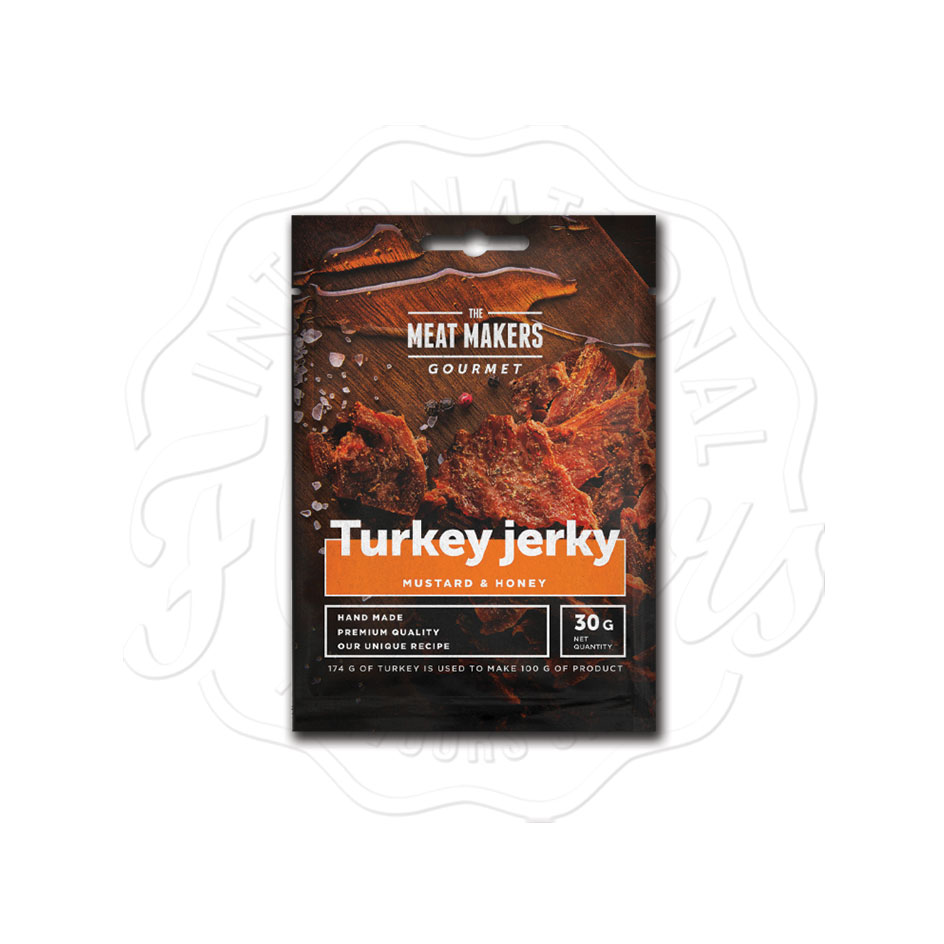 The Meat Makers Gourmet Turkey Jerky Mustard & Honey 30g - Flavers ...